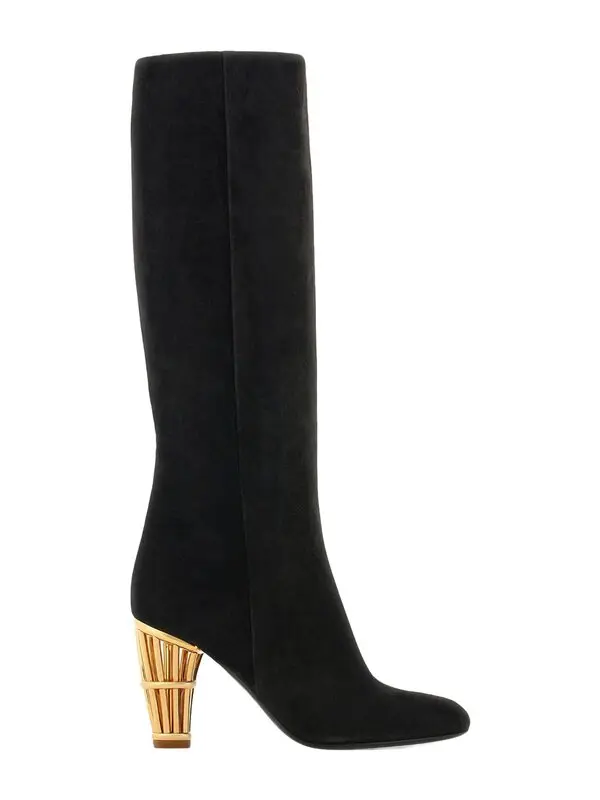FERRAGAMO Cage Heel Boots - Black