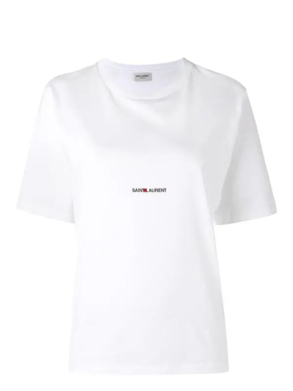 Saint Laurent Logo Print Crewneck T-shirt - No
