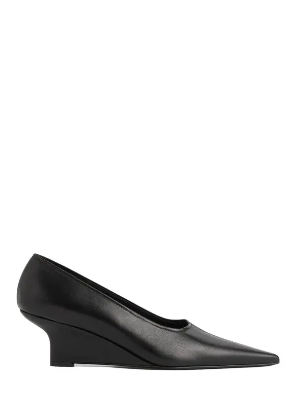 TOTEME 55mm Pointed-toe Leather Wedge Pumps - Black