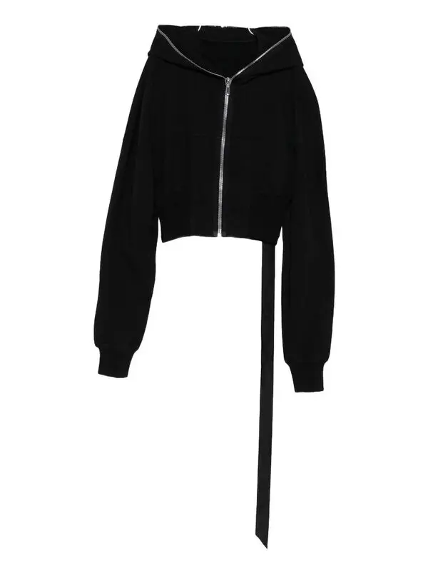 Rick Owens Cropped Zip-up Hoodie - Black