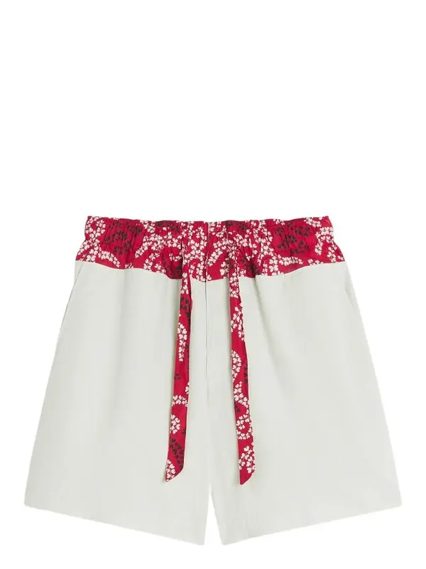 LANVIN Floral-printed Drawstring Shorts - Red