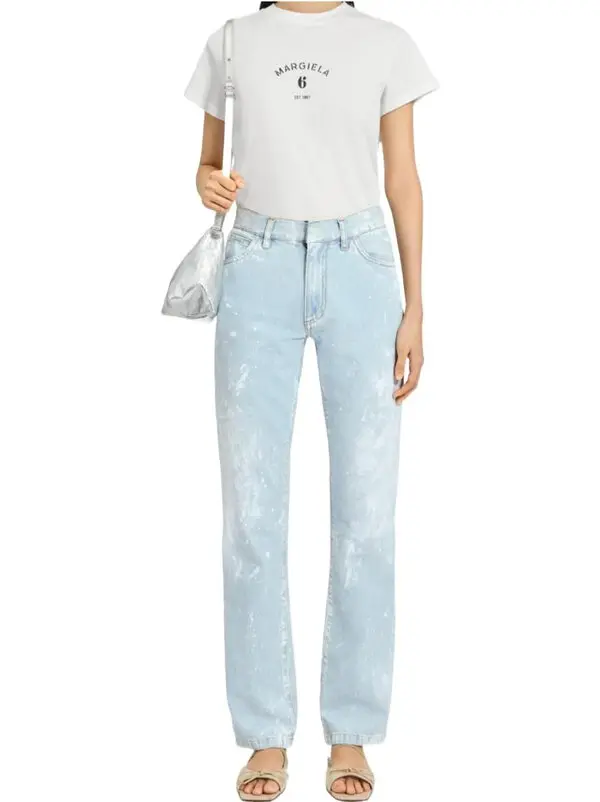 MAISON MARGIELA Straight-leg Handpainted Jeans - Light Blue