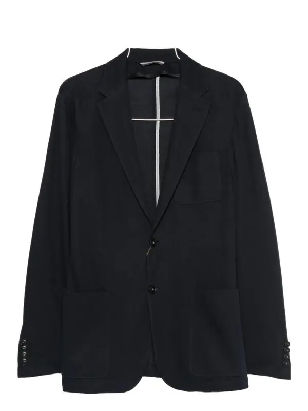Canali Long Sleeve Collared Jacket - Black