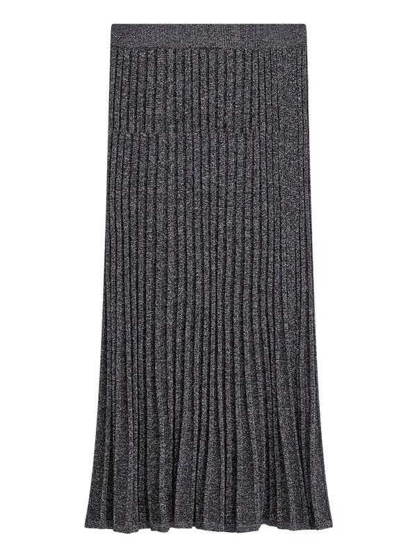 JOSEPH Elastic Knit Midi Skirt With Glitter Finish - Black