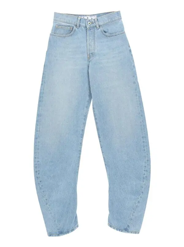 Off-White Bleach Twist Banana Jeans - Blue