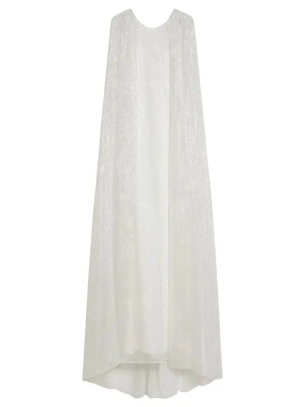 Max Mara Long Cape Silk Dress - White