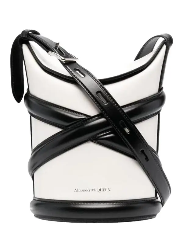Alexander McQueen The Curve Small Bucket Bag - White