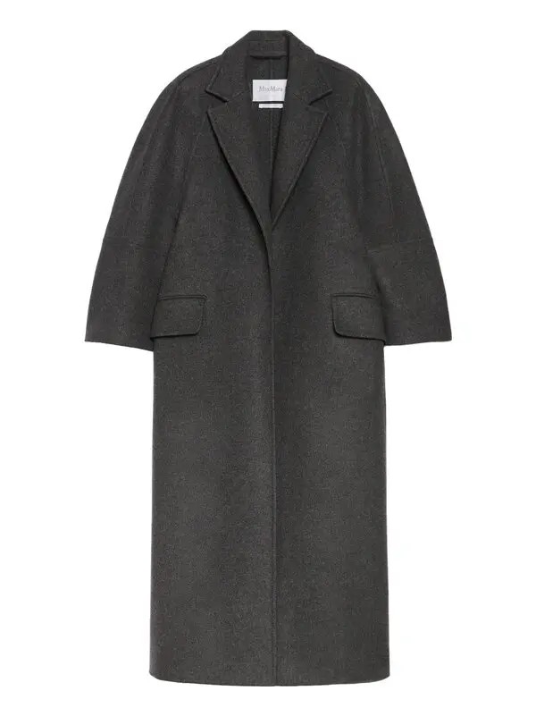 Max Mara Long Sleeve Lapel Coat - Grey