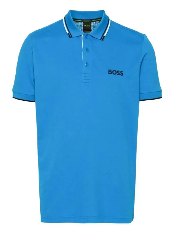 Hugo Boss Logo-embroidered Polo Shirt - Blue