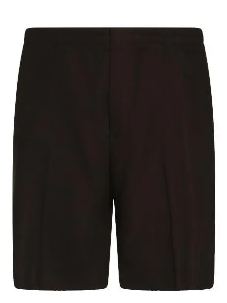 Zegna Pleated Shorts With Back Patch Pockets - Black