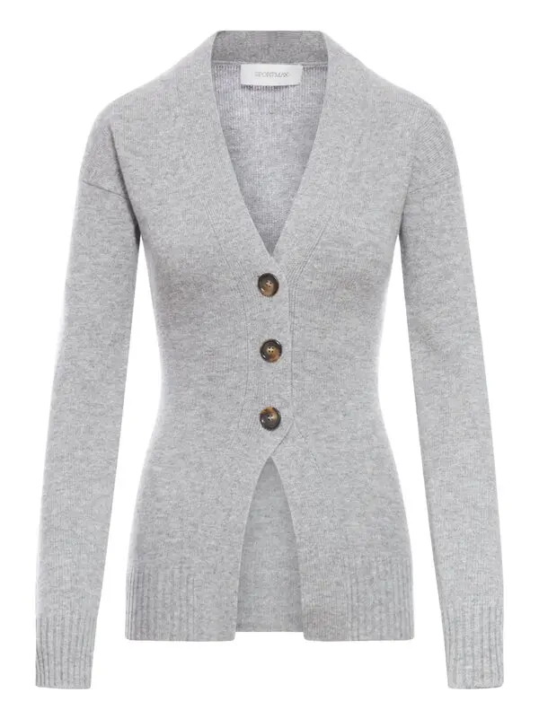 Sportmax V-neck Buttoned Cardigan - Gray
