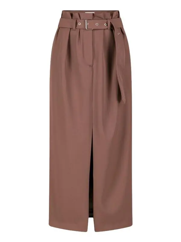 Dries Van Noten Belted Maxi Skirt - Brown