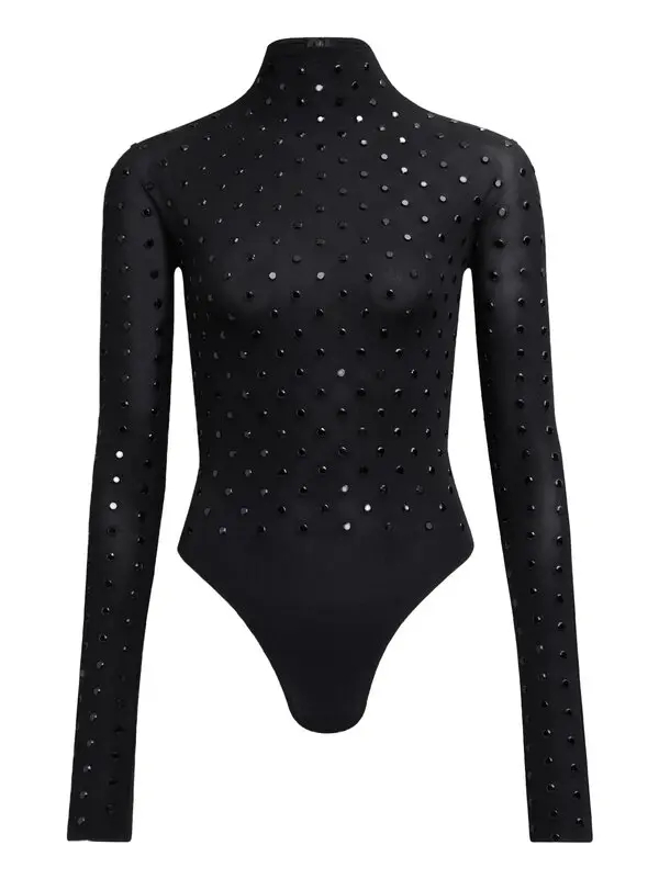 Alaïa Rhinestone High-neck Bodysuit - Black