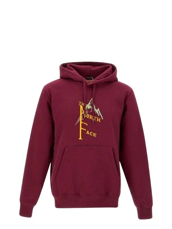 The North Face Printed Logo Drawstring Hoodie - Red