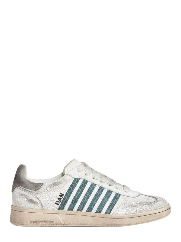 Dsquared2 Vintage Low-top Sneakers With Side Stripe - White/blue