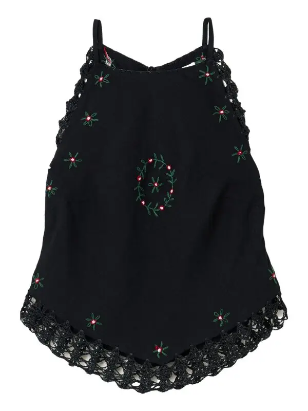 Rixo Ayanna Embroidered Sleeveless Top - Black