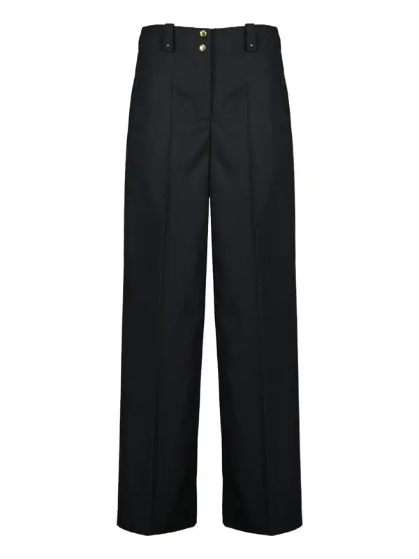 Moncler Pleat-detailed Wide-leg Trousers - Black