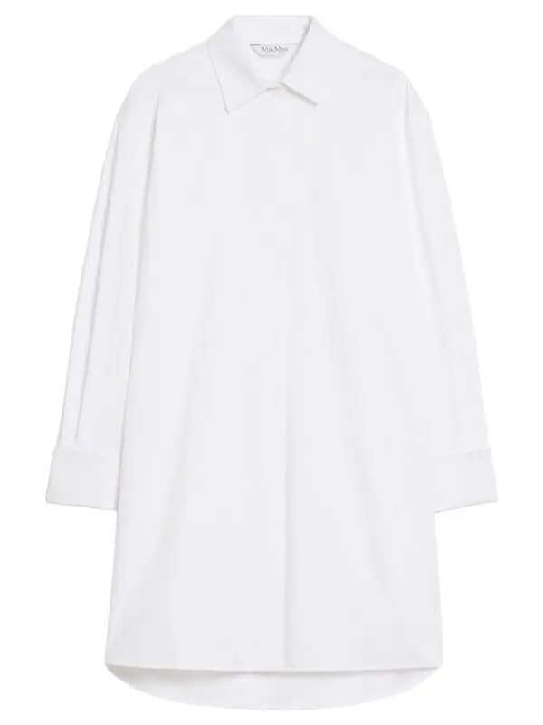 Max Mara Collared Long-sleeve Shirt Dress - Optical White
