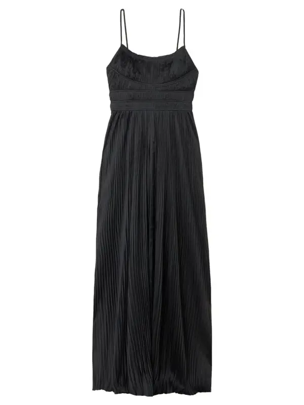 Ulla Johnson Reine Plissé Satin Gown - Black