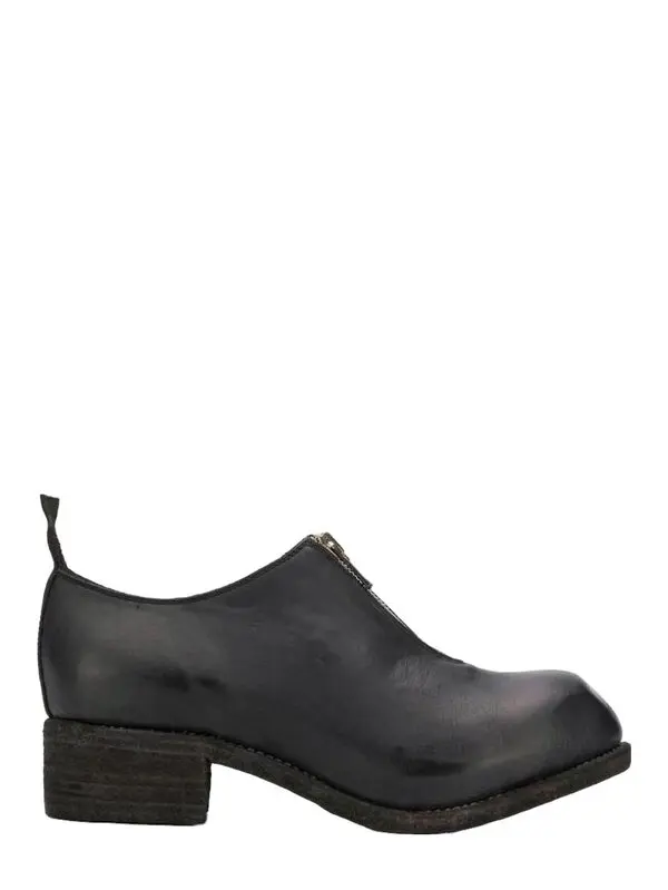 Guidi Pl0 Front Zipper Loafers - Black