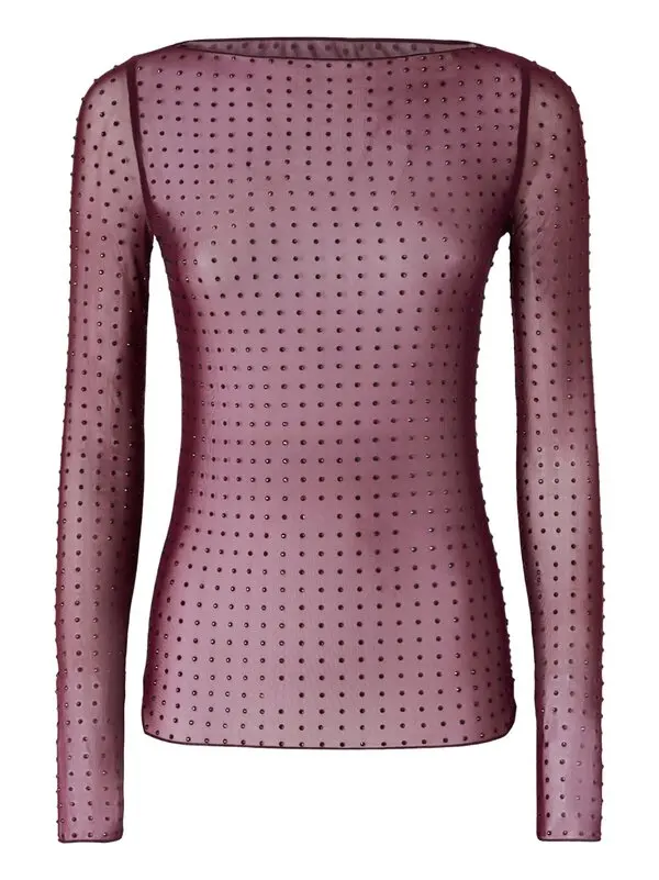 Pinko Embellished Sheer Tulle Jumper - Brown