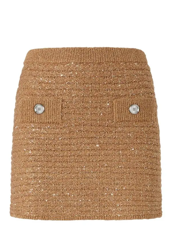 Pinko Miletto Knitted Mini Skirt - Brown