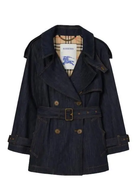 Burberry Fitzrovia Denim Trench Coat - Dark Indigo