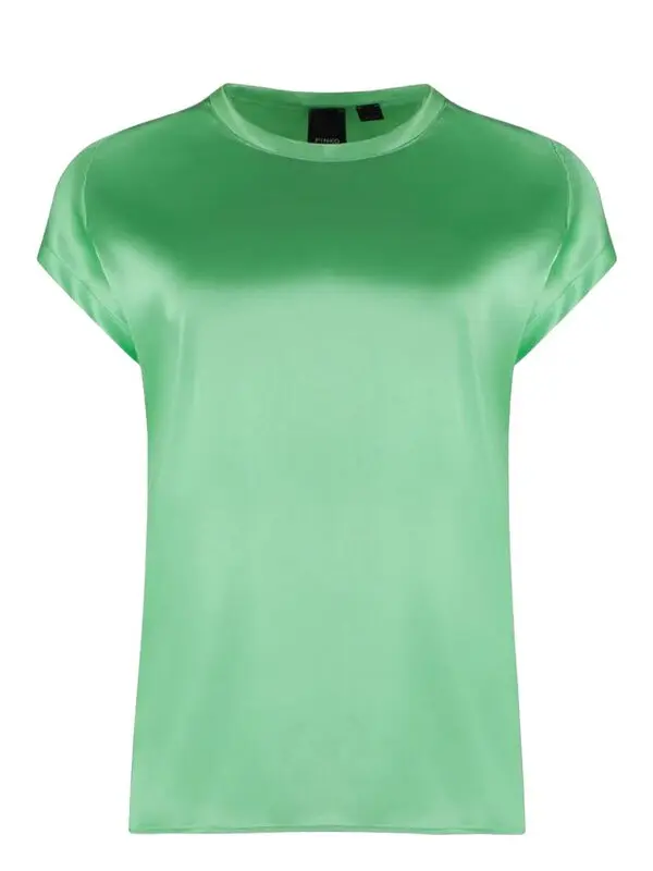 Pinko Cap Sleeve Satin Blouse - Green