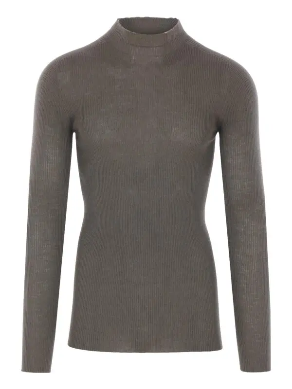 Rick Owens Ribbed High-neck Sweater - Black