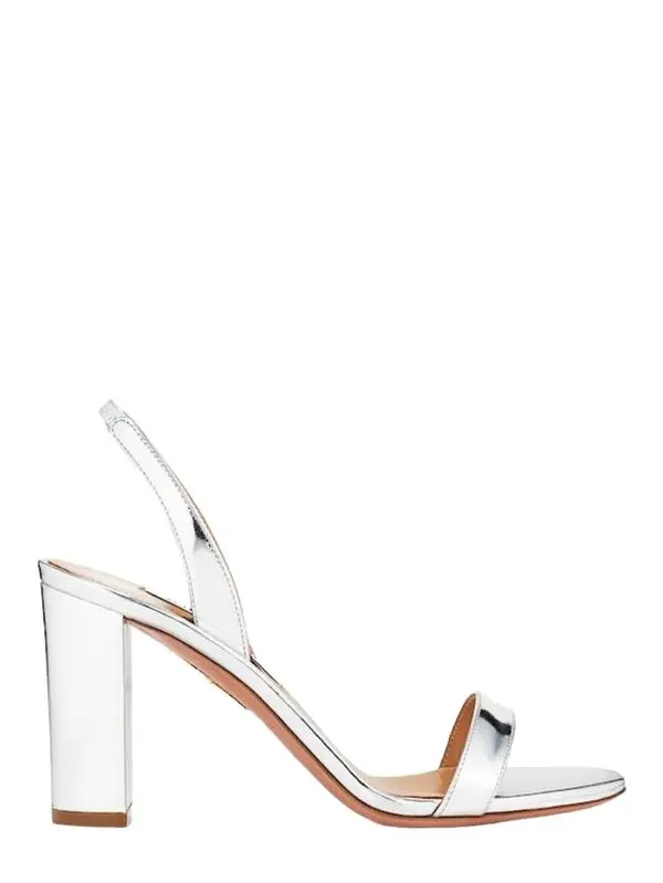 AQUAZZURA So Nude Block Heeled Sandals - White