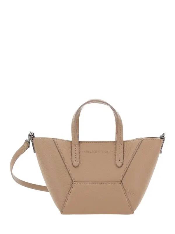 Brunello Cucinelli Duo Mini Top Handle Bag - Beige