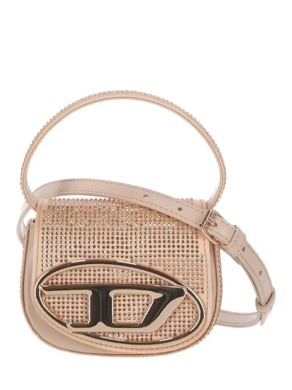 DIESEL® 1dr Mini Crystal-embellished Crossbody Bag - Nude