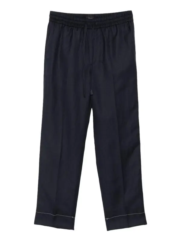 Brioni Pleated Casual Pants With Drawstring - Black