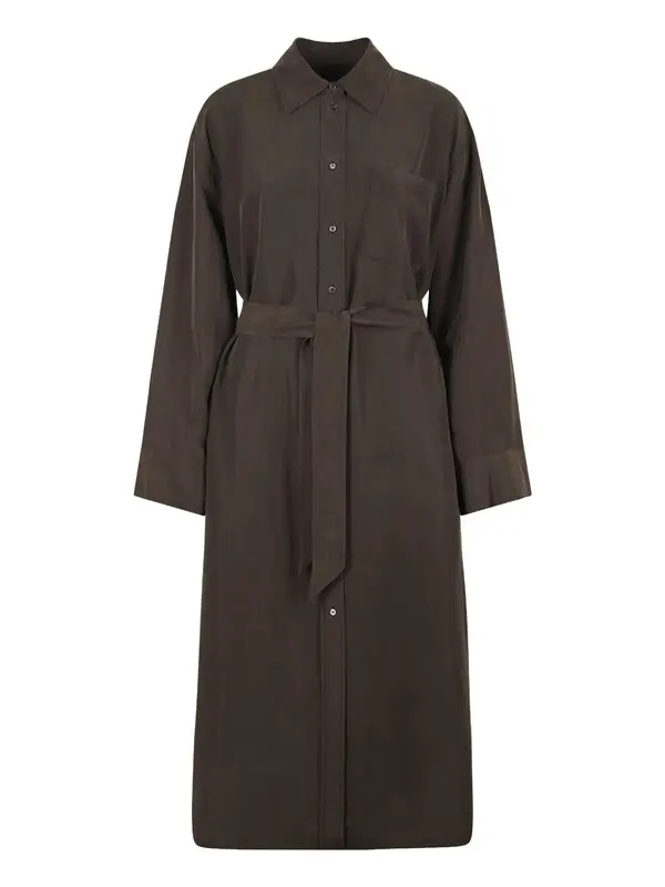 Soeur Single-breasted Lace-up Coat - Black