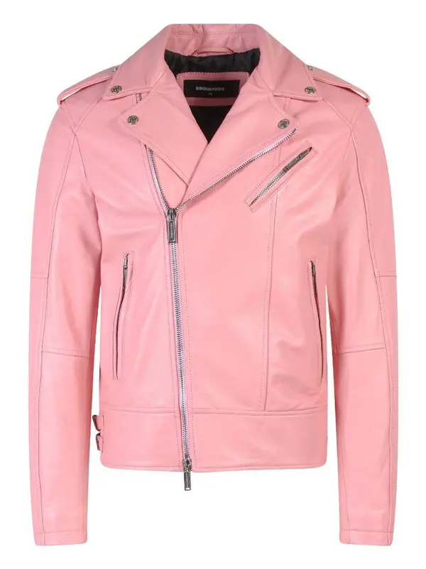 Dsquared2 Leather Biker Jacket - Pink