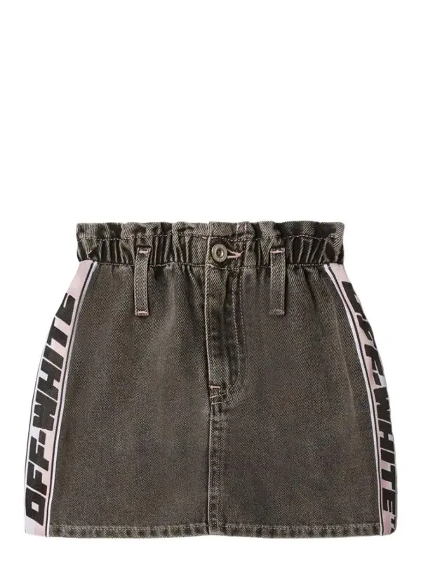 Off-White Logo Tape Denim Skirt - Black