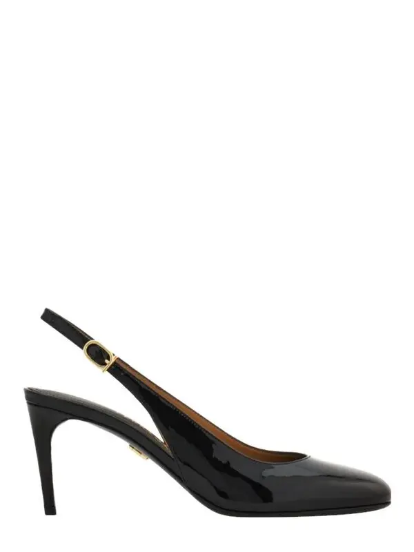FERRAGAMO Patent Calfskin Slingback - Black