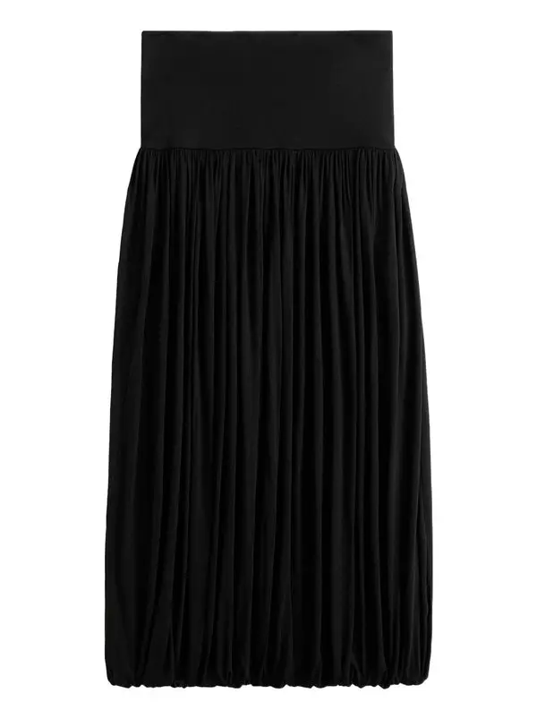 TOTEME Soft Gathered Midi Skirt - Black