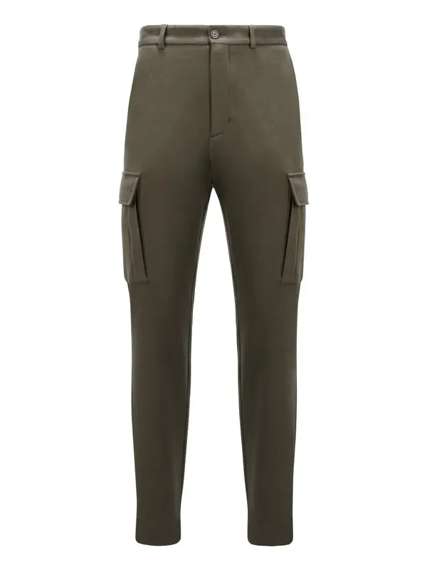 Moncler Logo Embroidered Cargo Trousers - Green