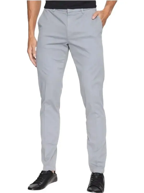 Hugo Boss Slim-fit Stretch Cotton-gabardine Chinos - Gray