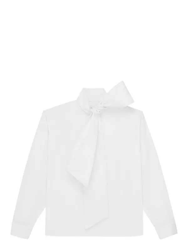 Saint Laurent Lavallière Broad-shoulder Shirt - White