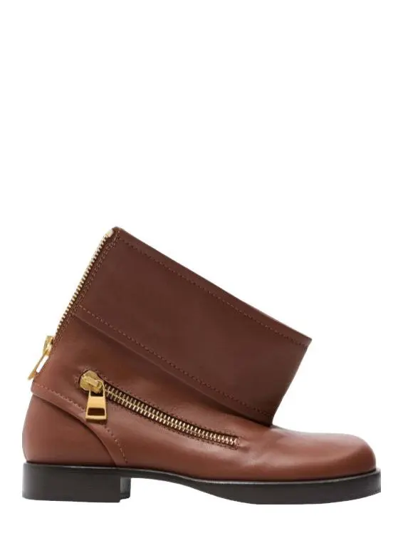 J.W.ANDERSON Leather Ankle Boots With Side Zip Detailing - Maroon