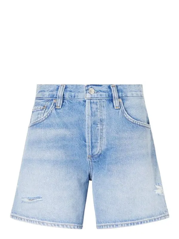 Citizens Of Humanity Billie Distressed Organic Denim Shorts - Blue