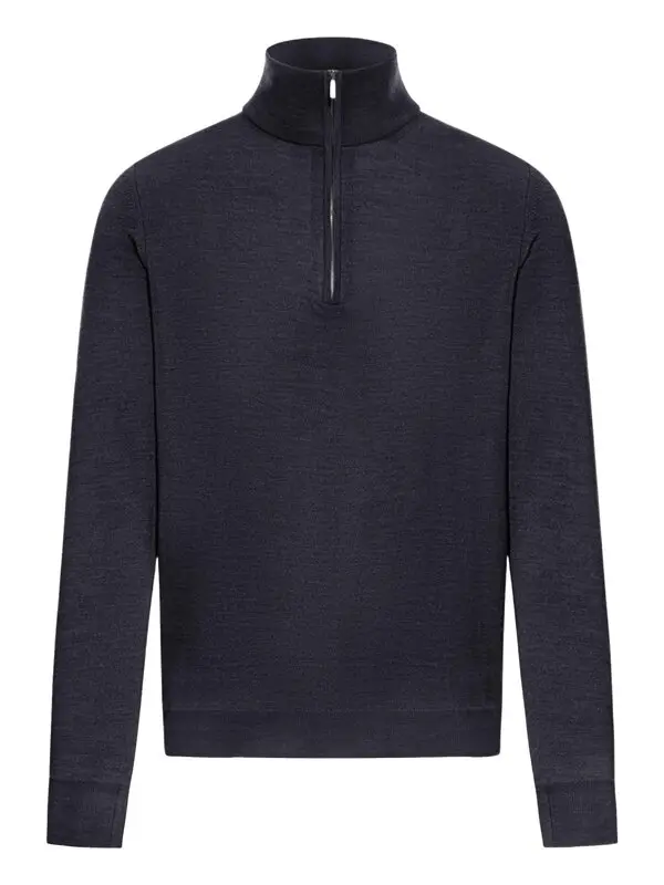 ZANONE Half-zip Slim Fit Sweater - Blue