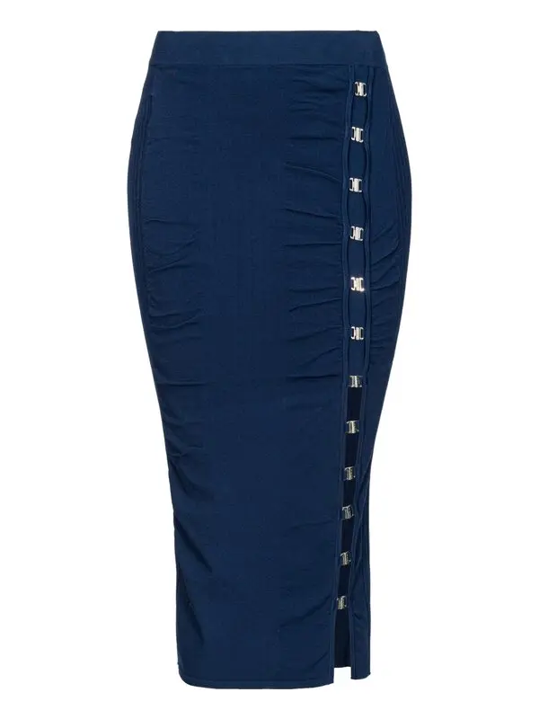 Pinko Hook Detailed Midi Skirt - Blue