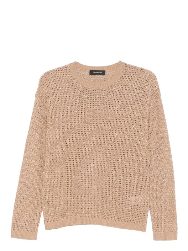 Fabiana Filippi Sequined Knit Sweater - Beige