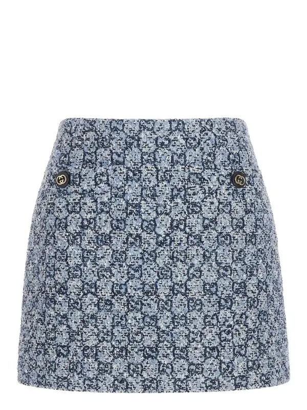 Gucci Monogrammed Gg Tweed Mini Skirt - Multi-color
