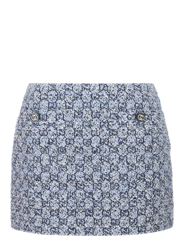 Gucci Monogrammed Gg Tweed Mini Skirt - Multicolor