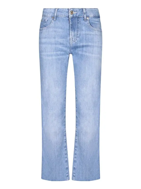 7 For All Mankind Straight-leg Jeans With Button And Zip Fly - Blue