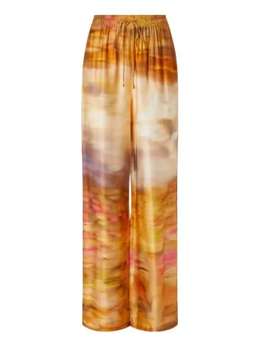 Pinko Drawstring Wide-leg Trousers - Nude